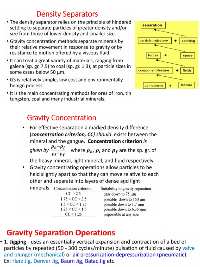 Gravity Based Mineral Separation | PDF