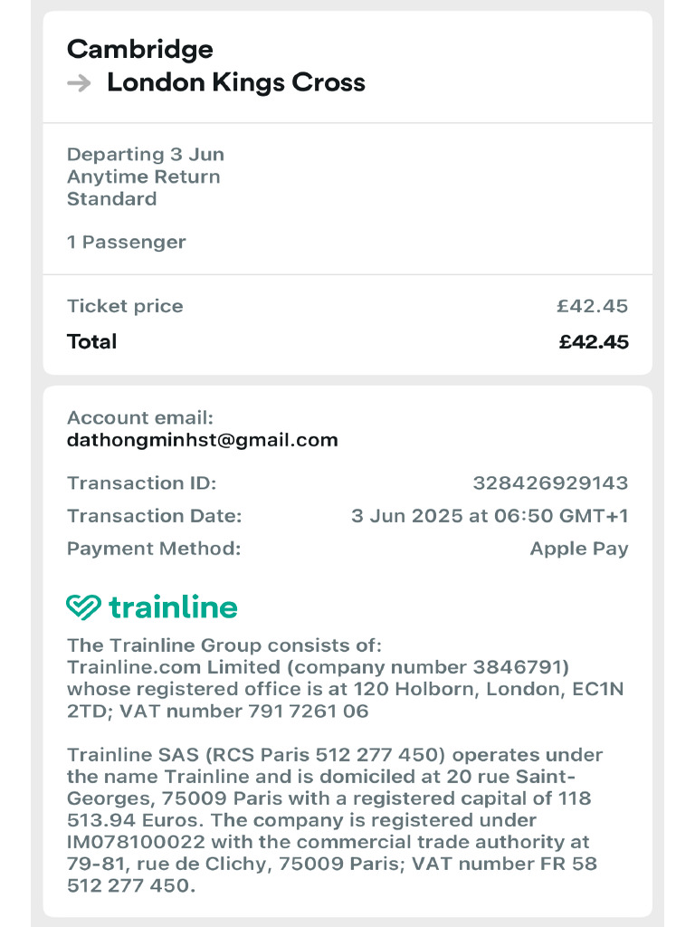 Trainline 1 | PDF