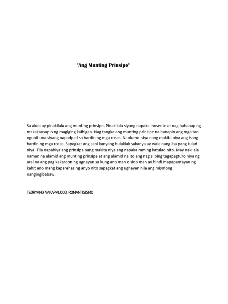 Ang Munting Prinsipe | PDF