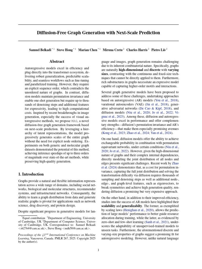 Diffusion-Free Graph Generation Model | PDF | Autoregressive Model ...
