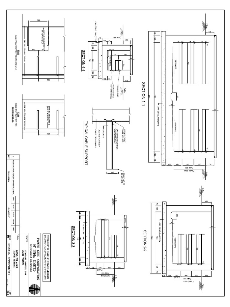 51_Detail for Cable Trench Sections Sheet 1 | PDF