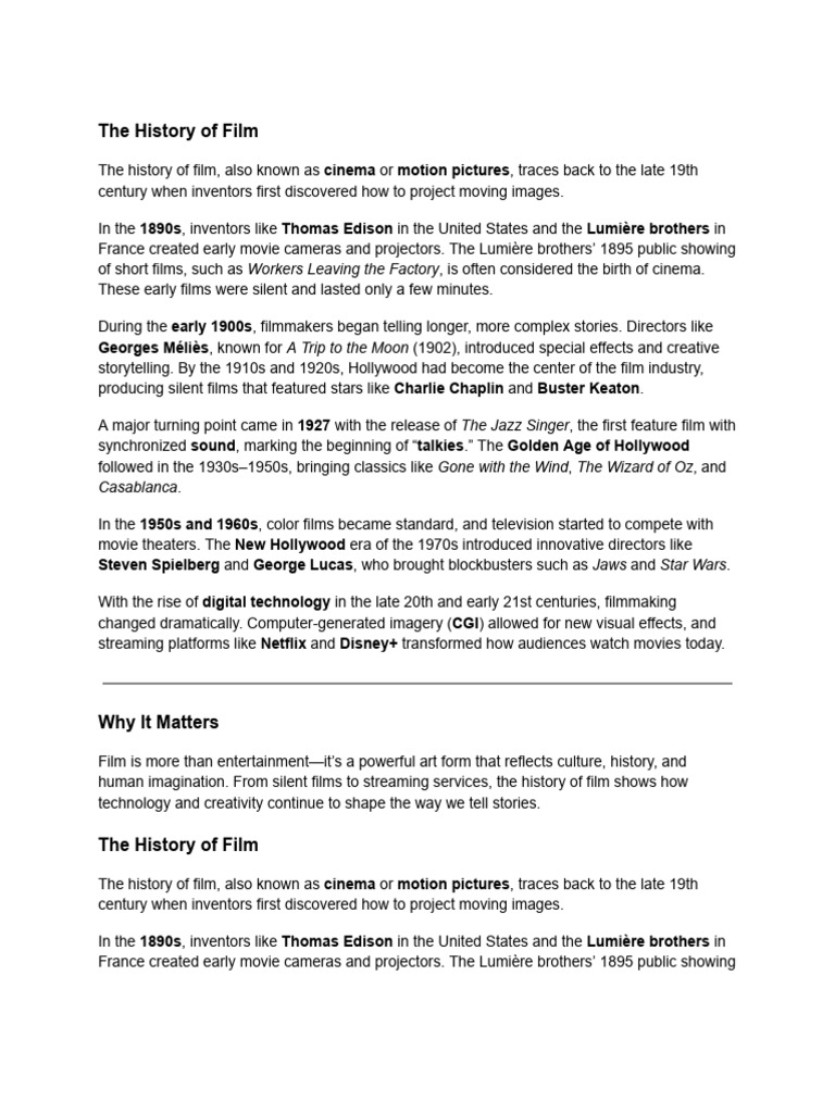 Film History | PDF | Cinema Of The United States | Silent Film