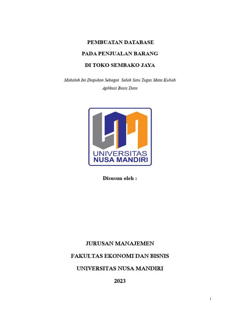Database Penjualan Toko Sembako Jaya | PDF