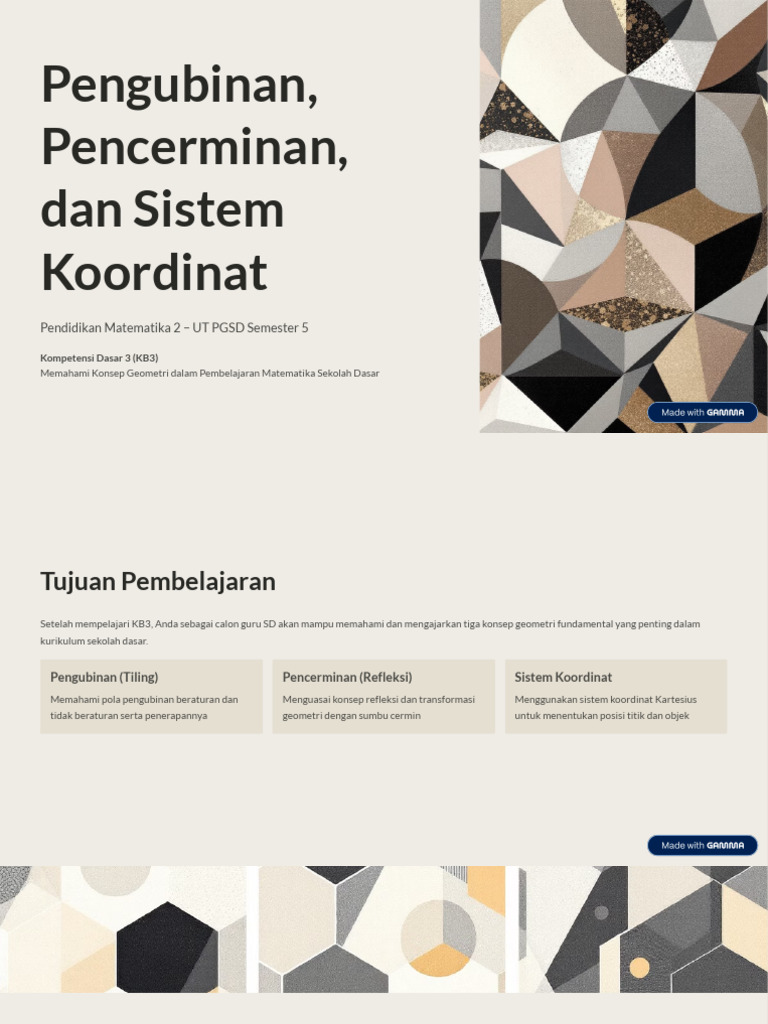 Geometri Dasar: Pengubinan dan Pencerminan | PDF