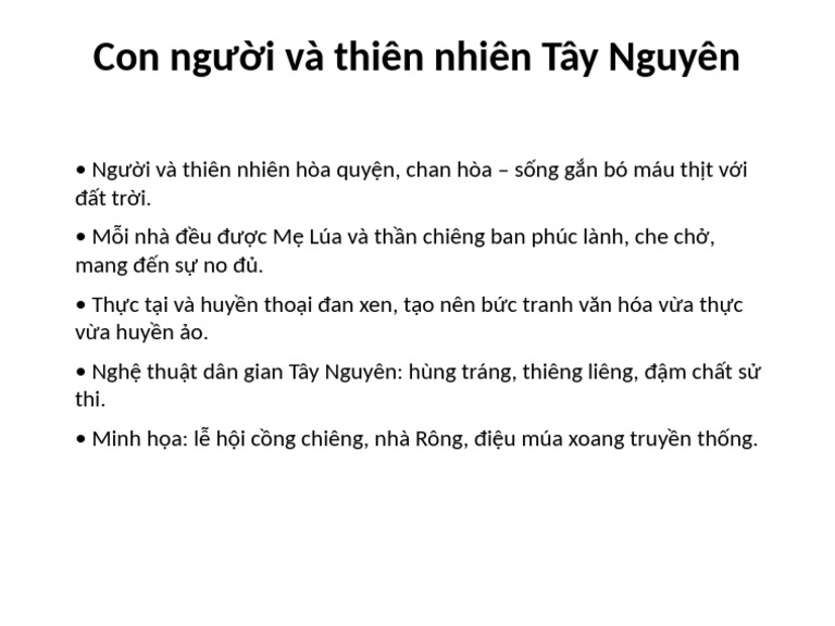Slide Con Nguoi Va Thien Nhien Tay Nguyen | PDF