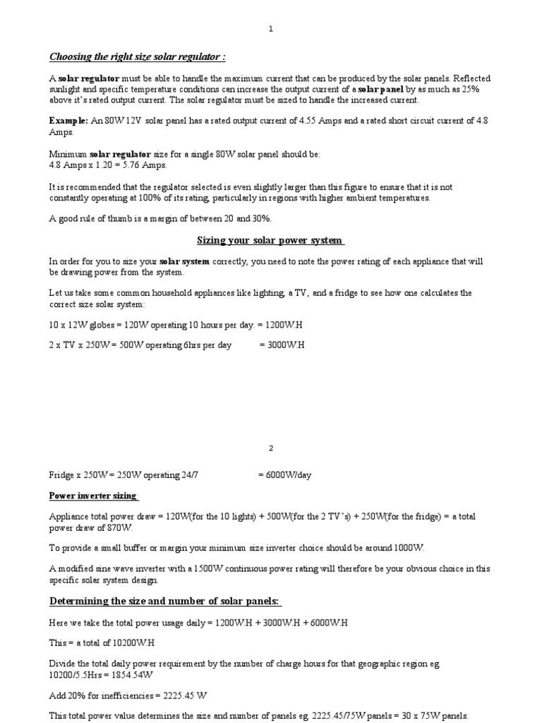 Solar Calculation | PDF | Power Inverter | Photovoltaic System