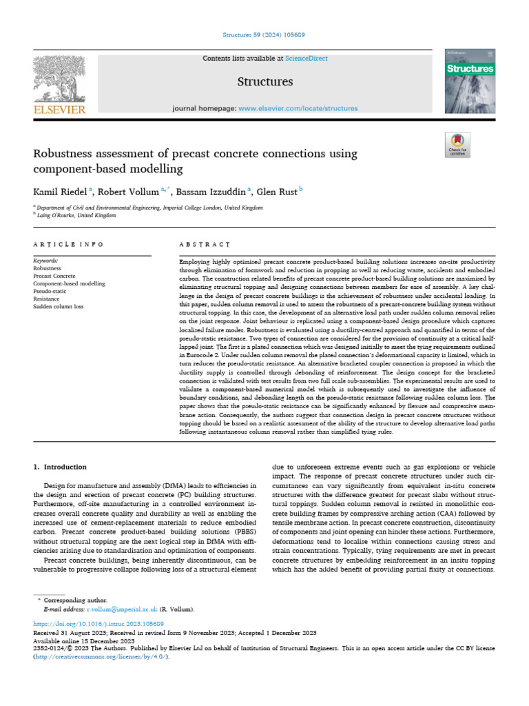 Precast Connection | PDF | Concrete | Beam (Structure)