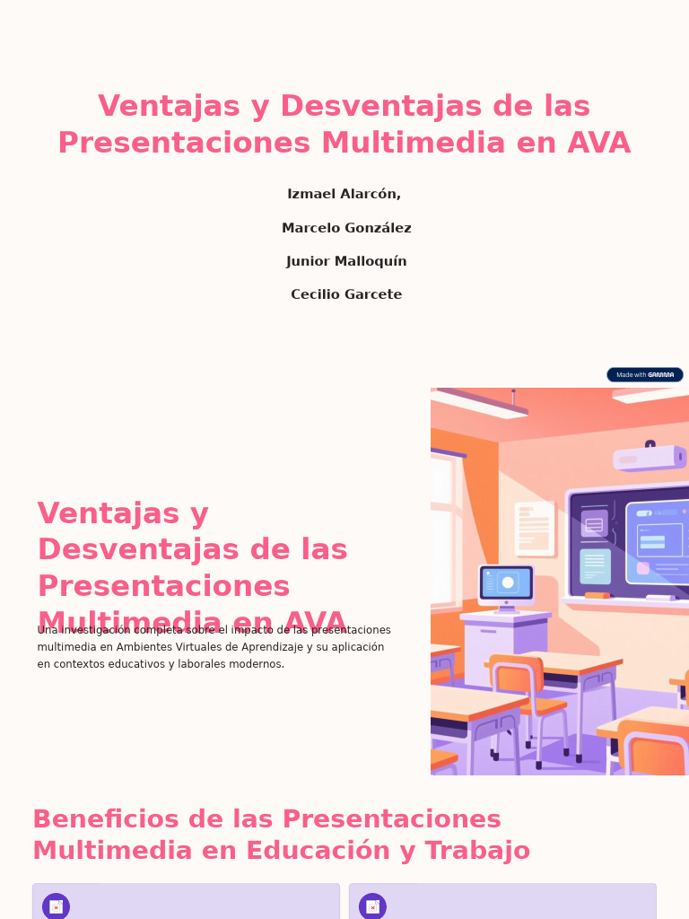 Ventajas y Desventajas de Las Presentaciones Multimedia en AVA | PDF | Multimedia | Aprendizaje