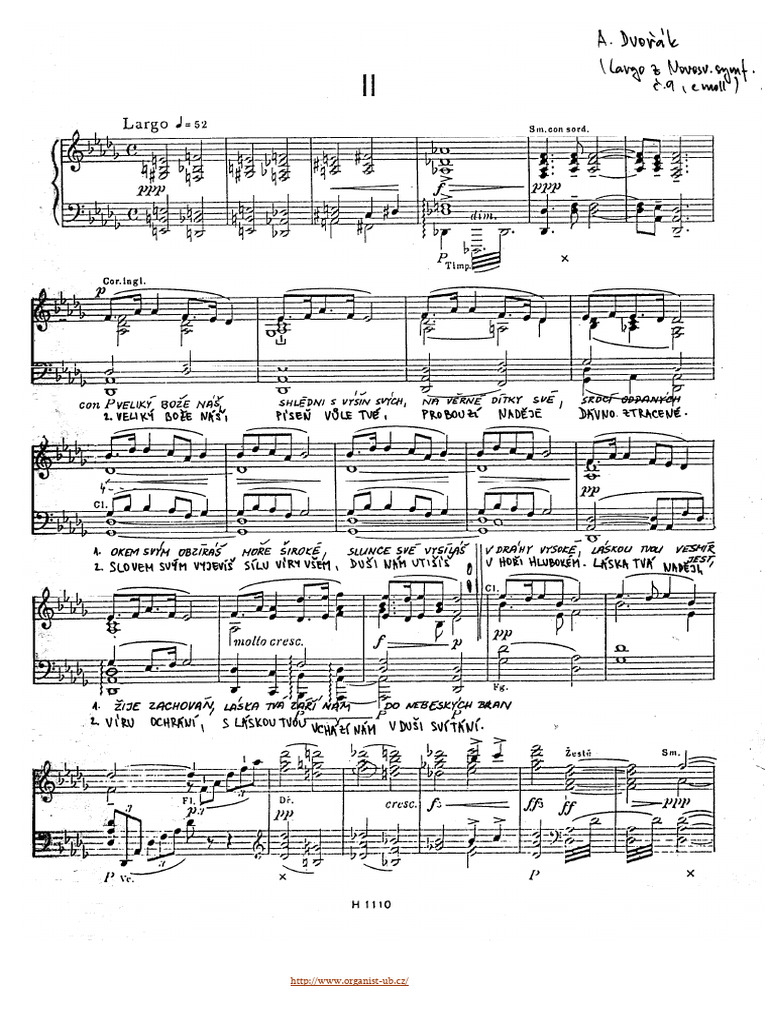 Ant. Dvorak. Largo Z IX. Symfonie. Zpev A Varh. | PDF