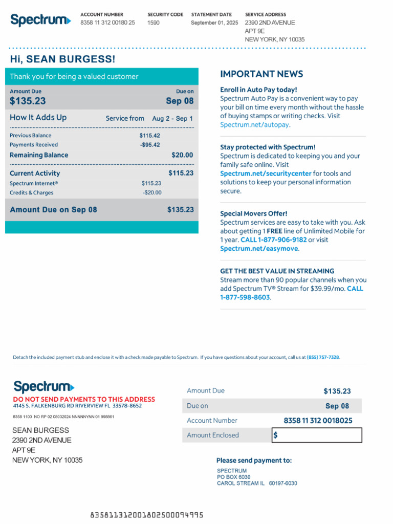 Spectrum Bill 1 Sep | PDF