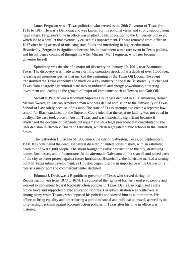 James Ferguson | PDF | Texas | Galveston