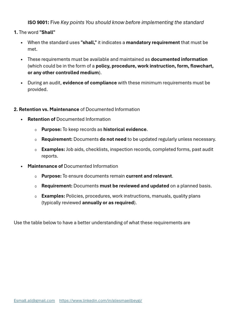 Key ISO 9001 Implementation Insights | PDF | Regulatory Compliance | Audit