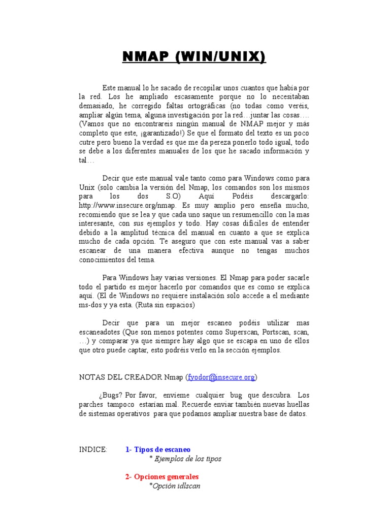 Tutorial Nmap | PDF | Cortafuegos (informática) | Protocolo de Control de Transmisión