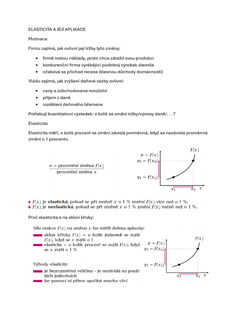 Elasticita A Její Aplikace | PDF