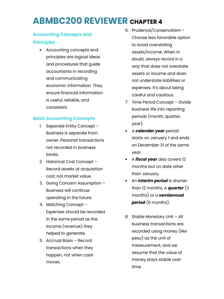 Abmbc200 Reviewer Chapter 4 | PDF | Business | Financial Services