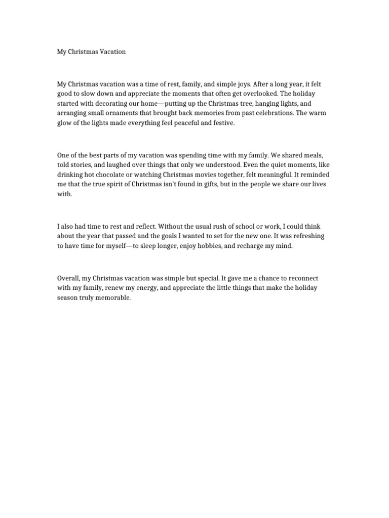 My Christmas Vacation | PDF
