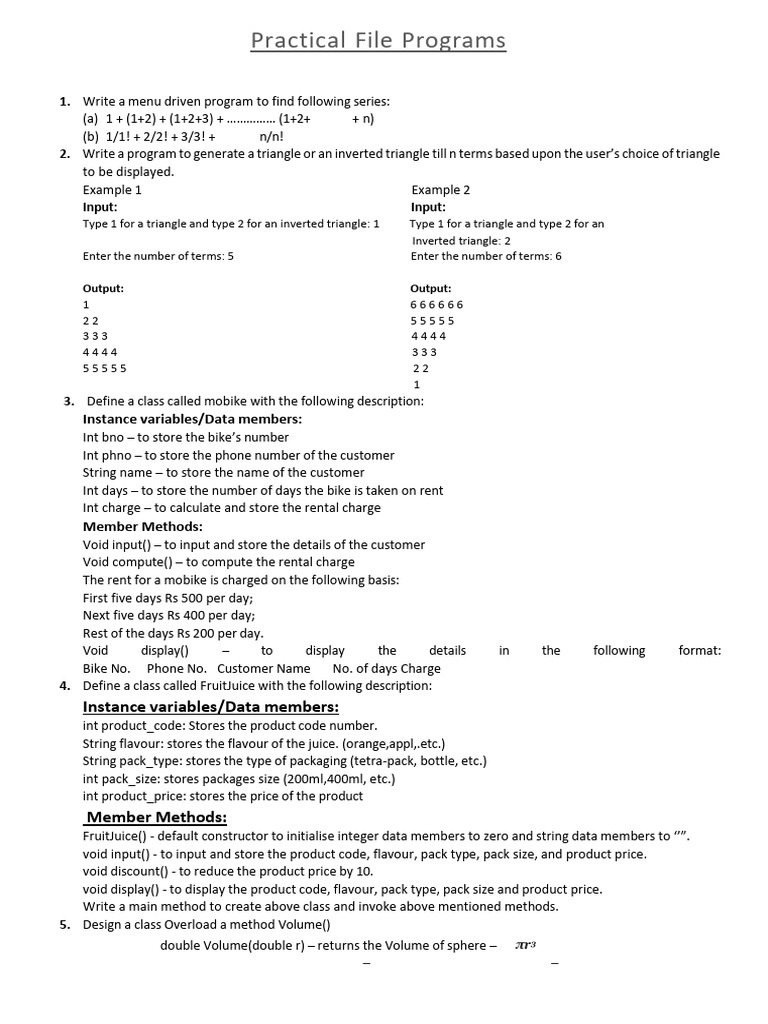 Practical Programming Exercises in Java | PDF | String (Computer ...