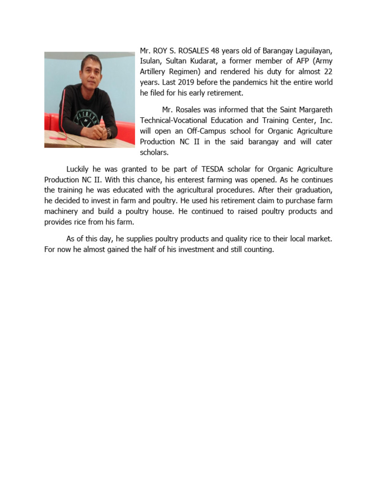 Success Story of Mr. Rosales | PDF