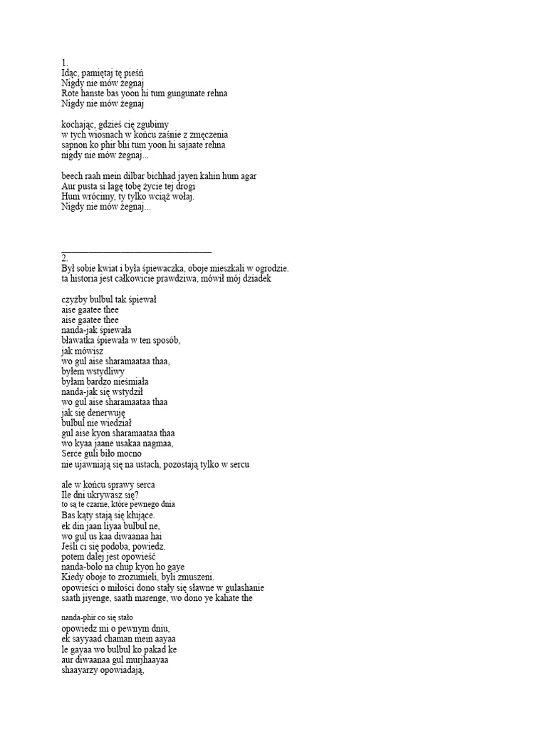 Teksty Starych Piosenek | PDF