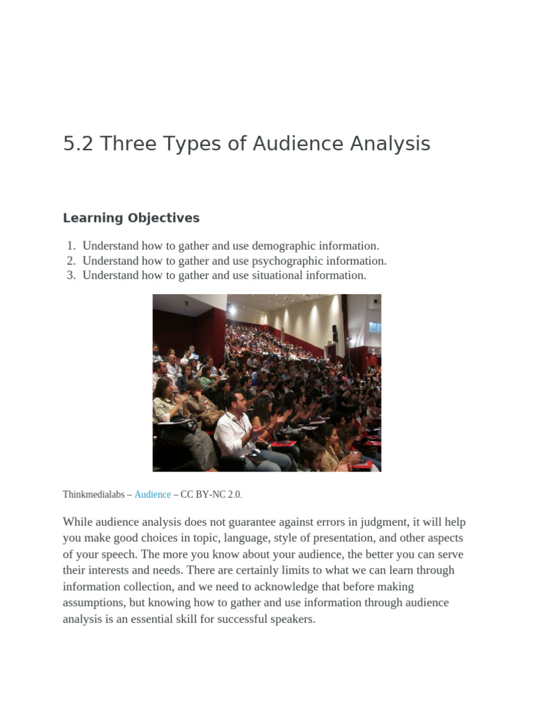 Types of Audience Analysis Explained | PDF | Christian Denomination ...