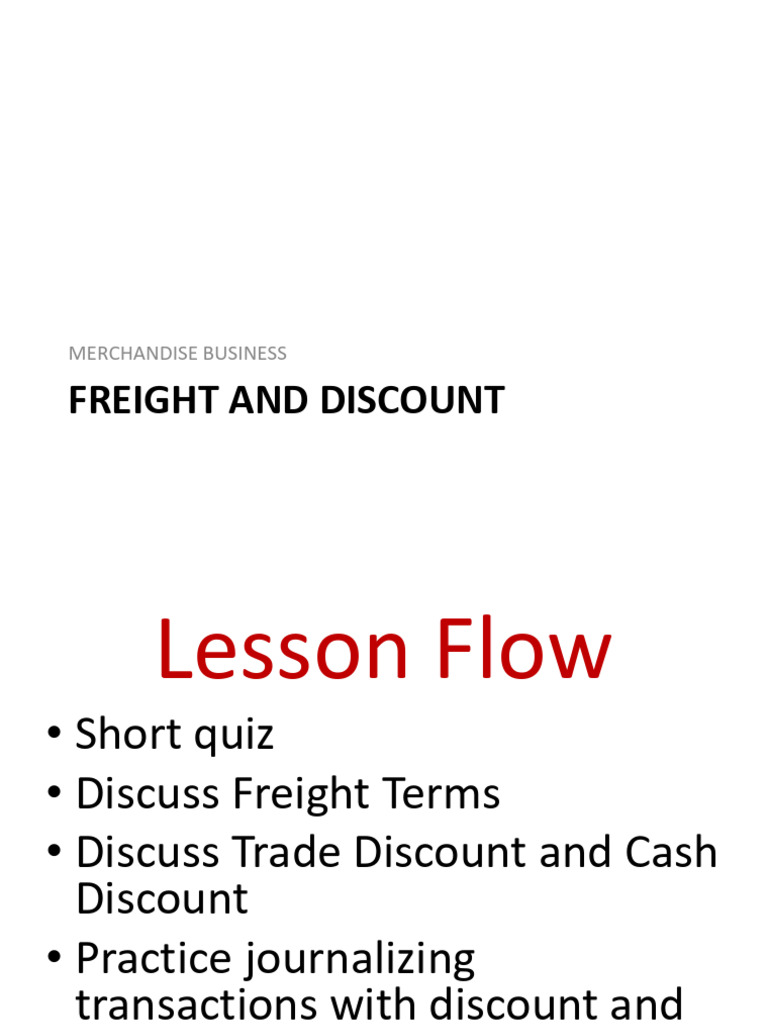 Freight - in - and - Discount Student | PDF | Business | Trade