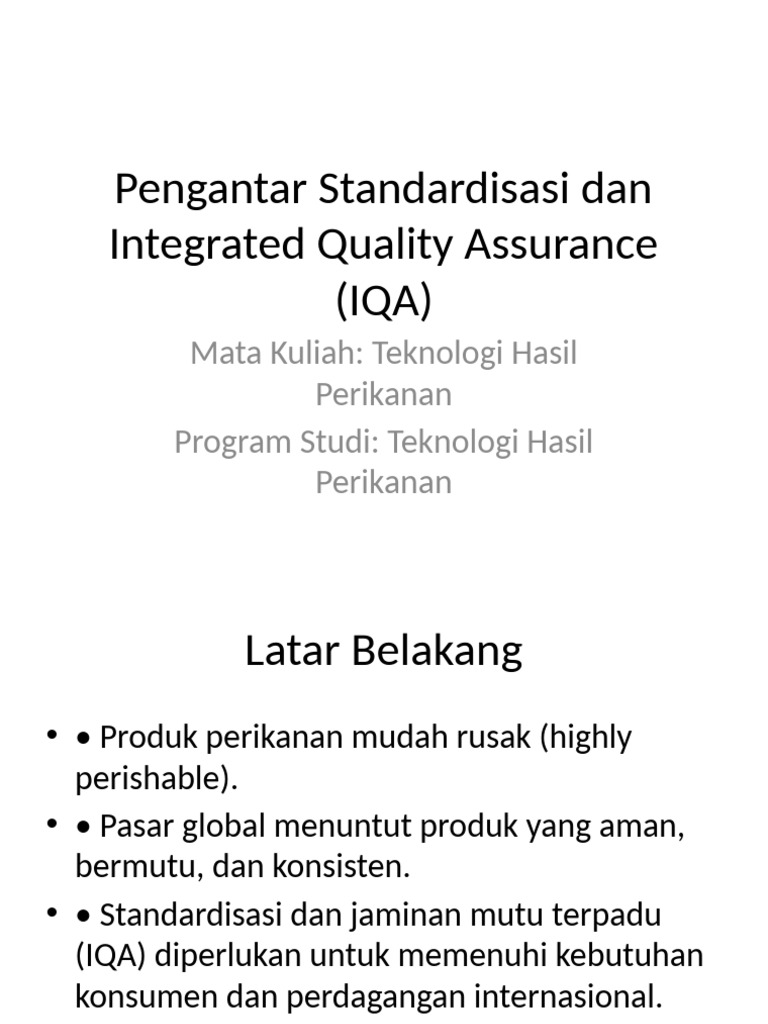 Pengantar Standardisasi IQA Diagram Color | PDF