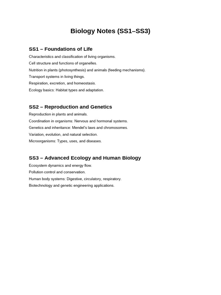 Biology Notes | PDF