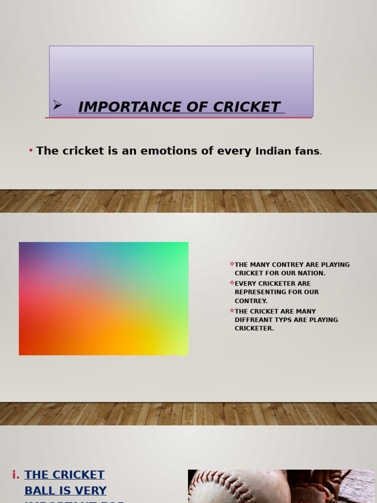 Importance of Cricket | PDF