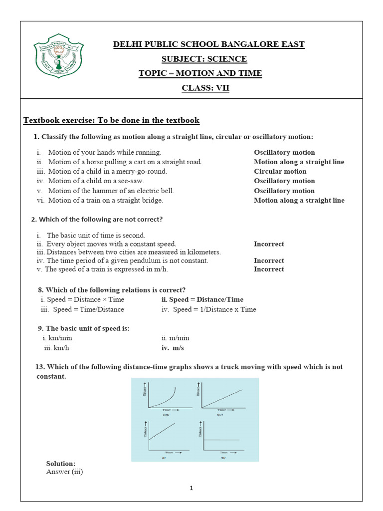 Motion and Time Concepts for Class VII | PDF | Speed | Pendulum
