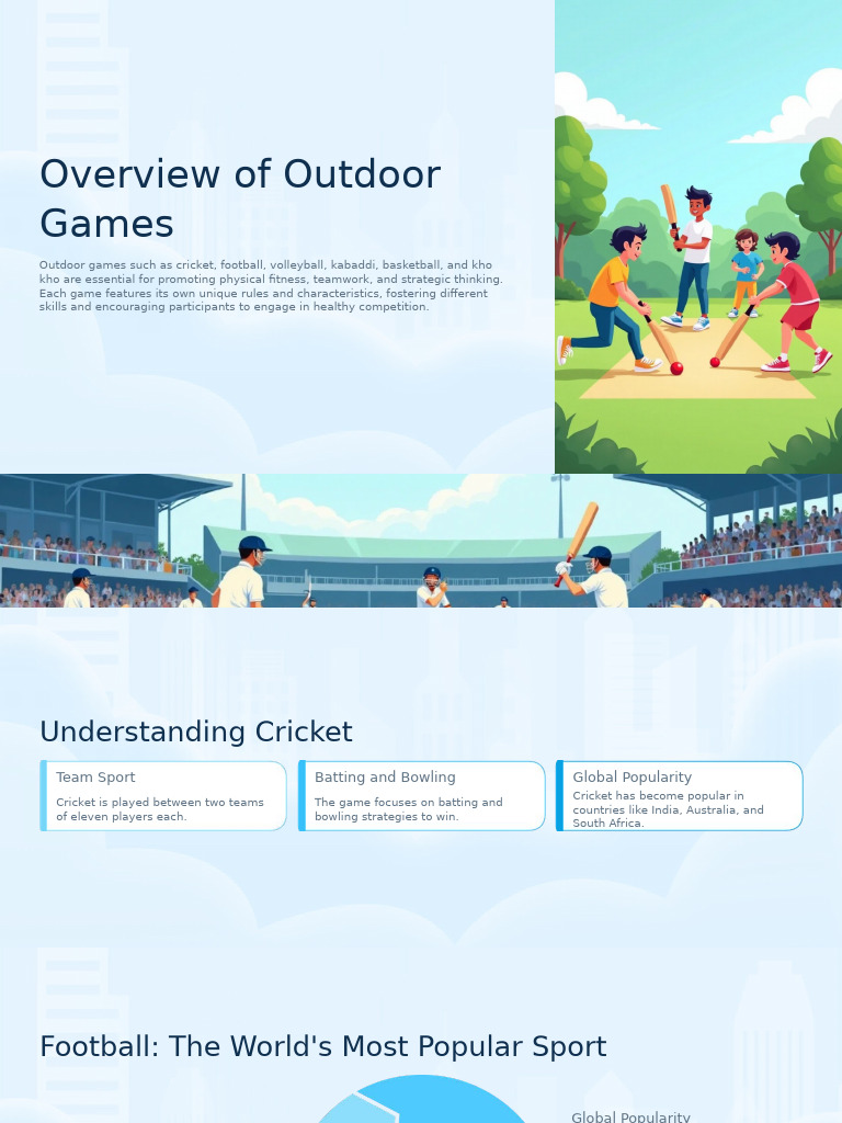 Overview of Outdoor Games | PDF | Sports | Cricket