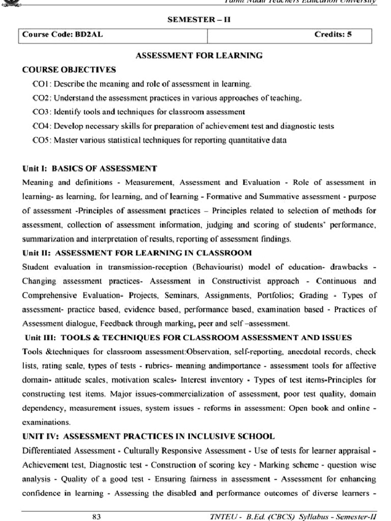 B.ed Semester - 2 Syllabus | PDF