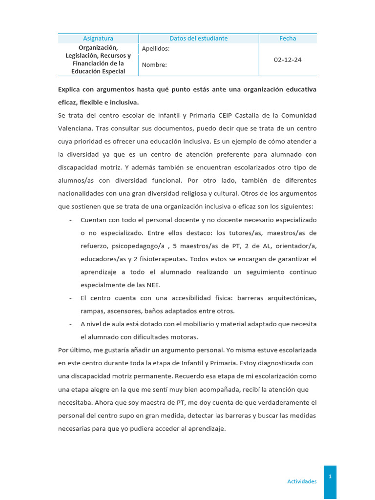 Inclusión Educativa en CEIP Castalia | PDF | Plan de estudios | Aprendizaje