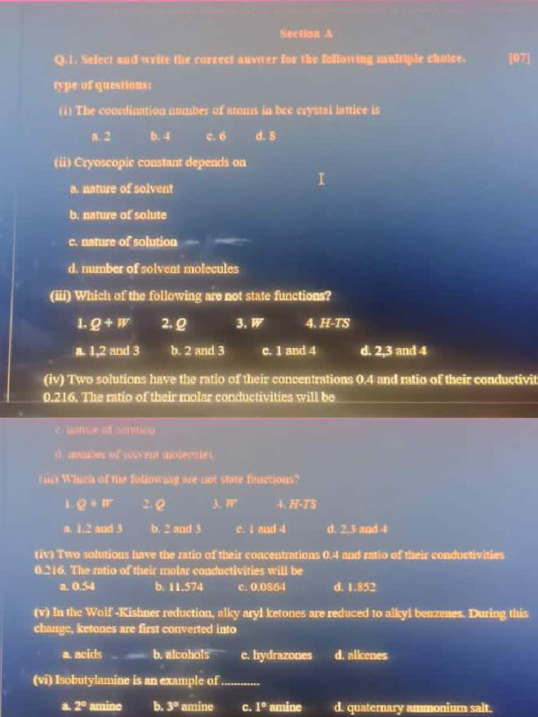 chemistry practice paper | PDF | Amine | Organic Chemistry