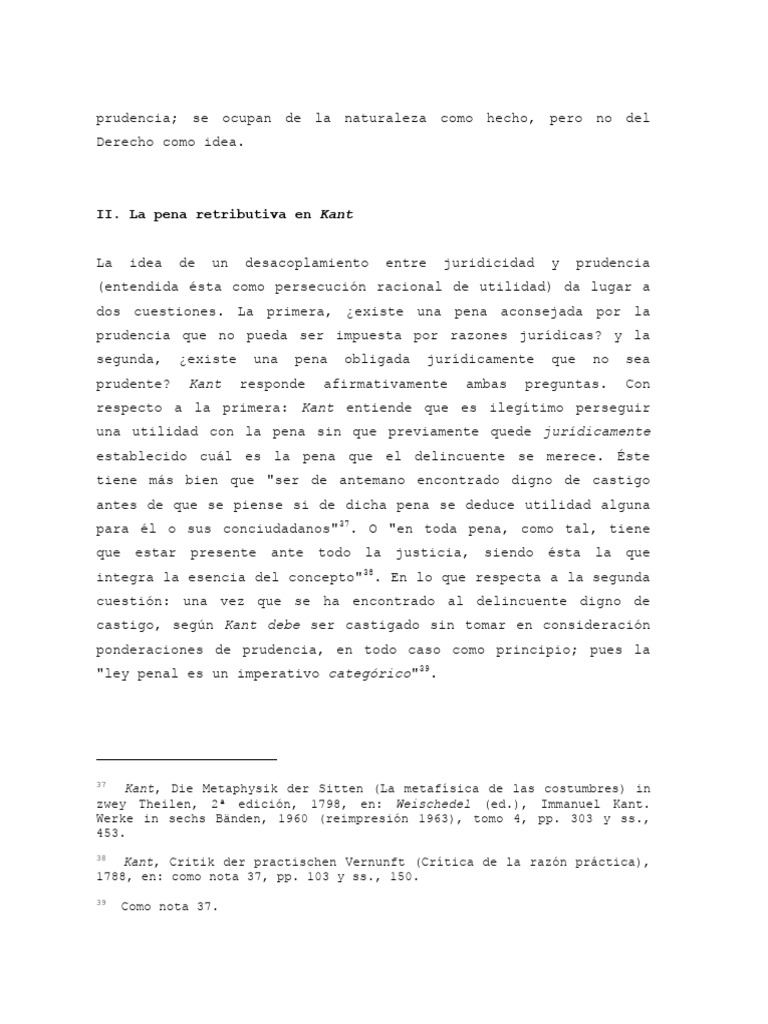 La Pena Estatal - Significado y Finalidad | PDF | Immanuel Kant | Castigos
