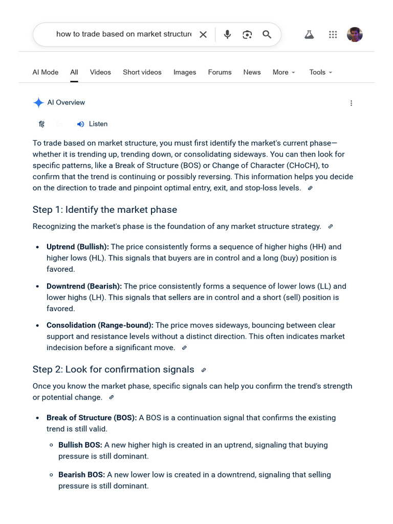 How To Trade Based On Market Structure - Google Search | PDF | Market ...