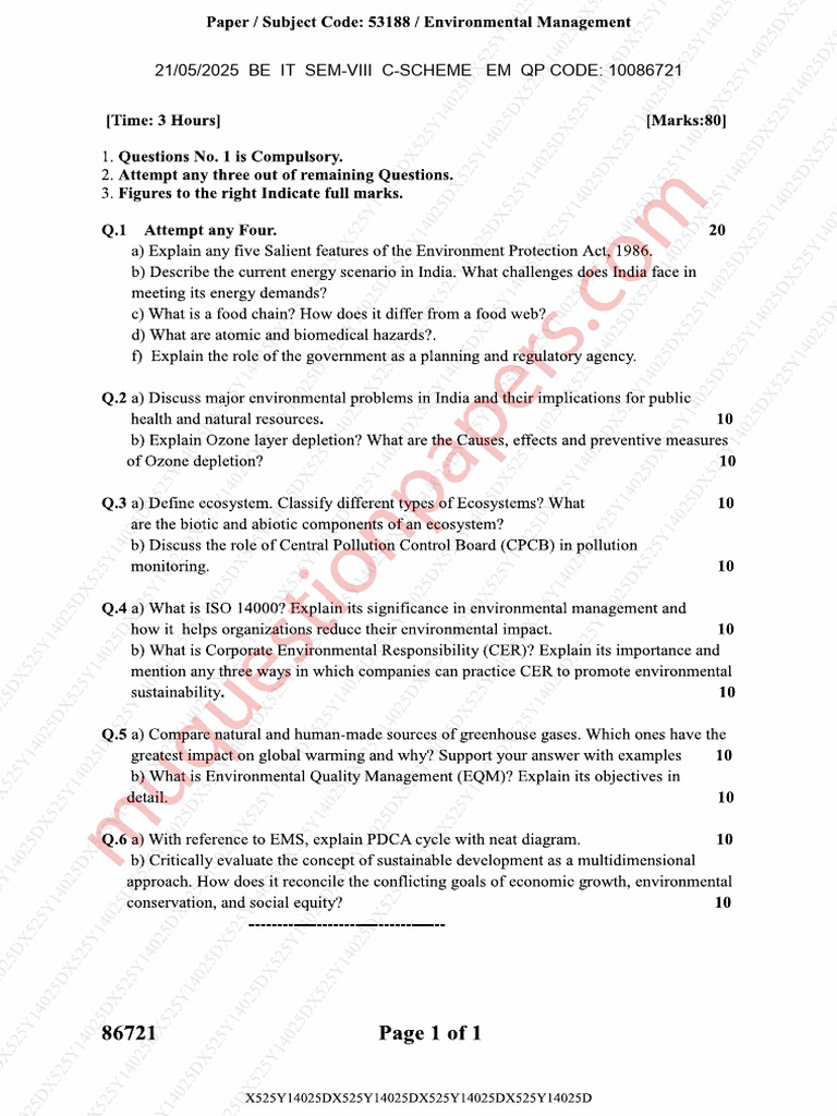 Be Information Technology Semester 8 2025 May Iloc II Environmental ...