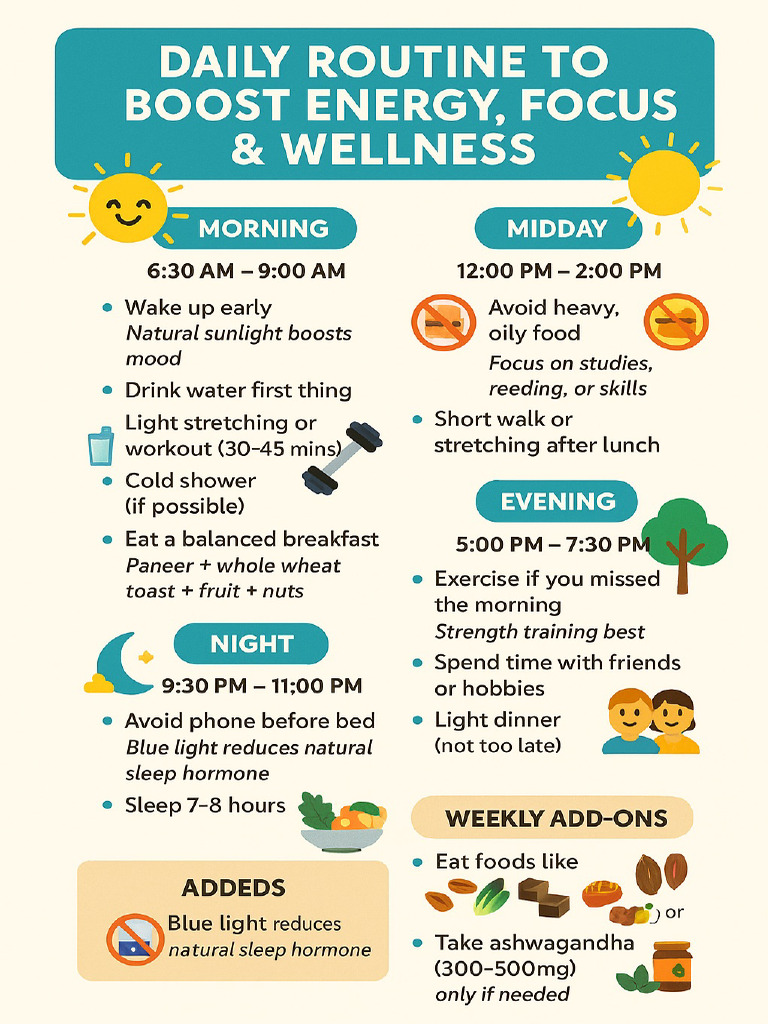 Diya’s Daily Routine for Healthy and Fit Body | PDF