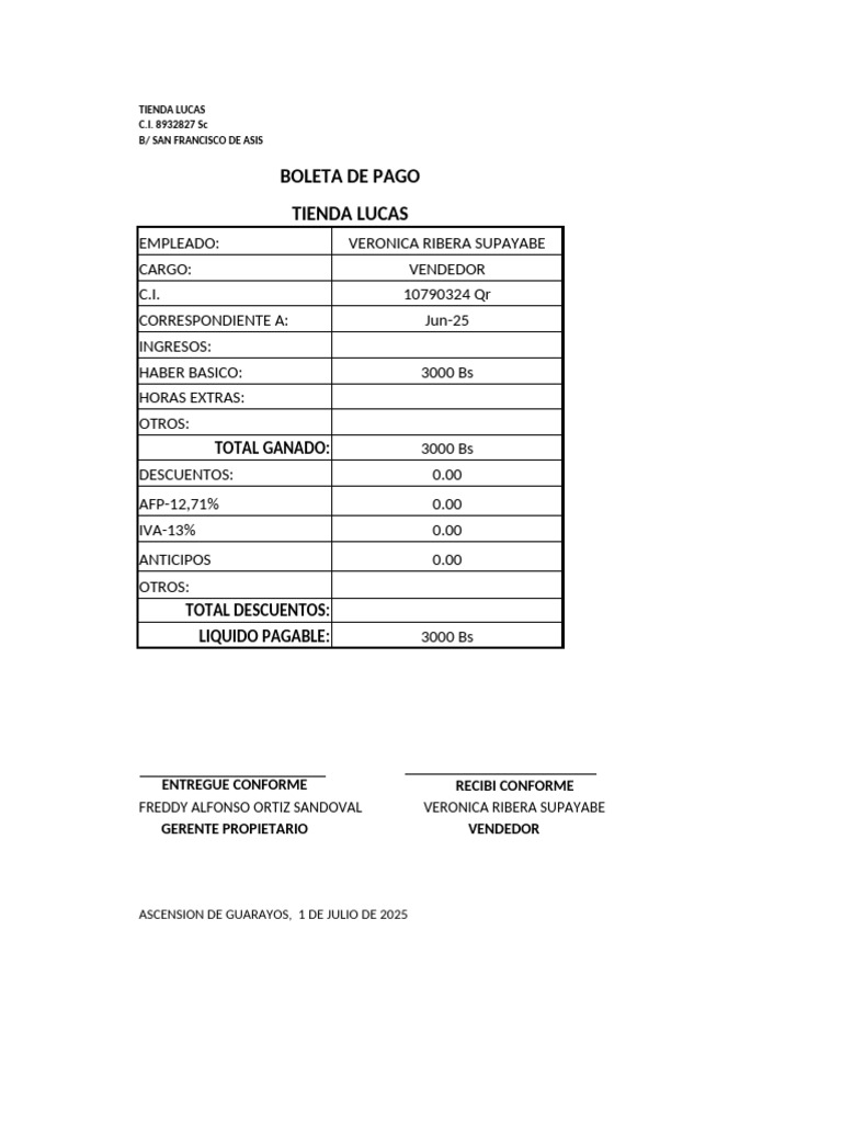 Boleta de Pago | PDF