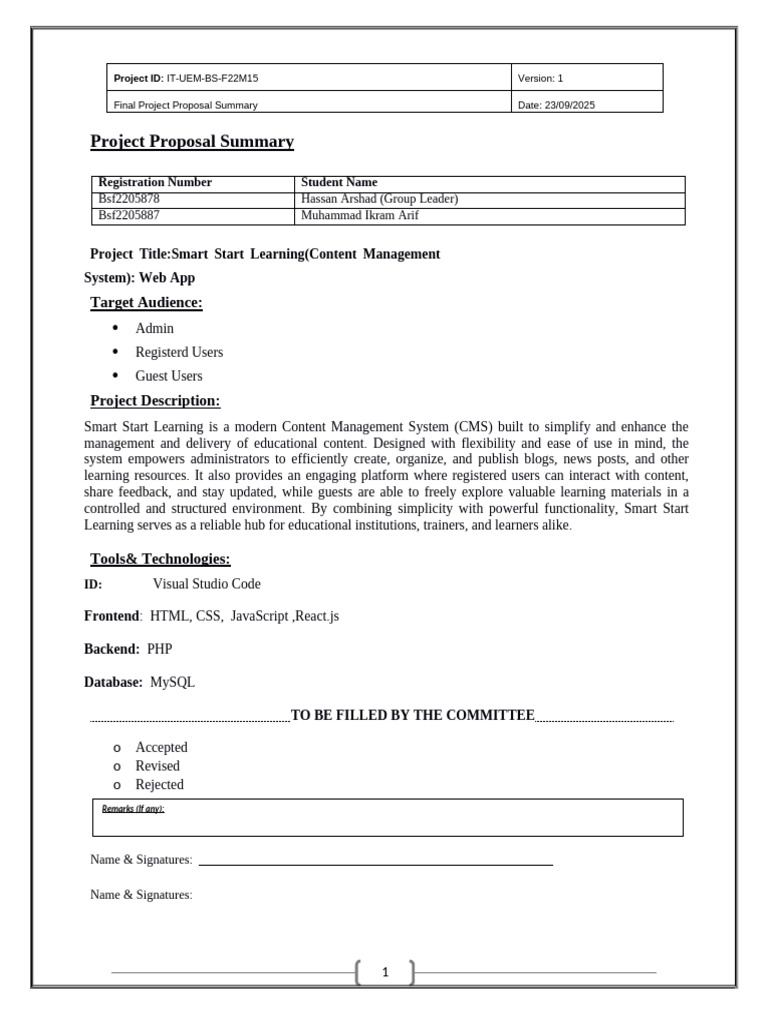 FYP Proposal | PDF
