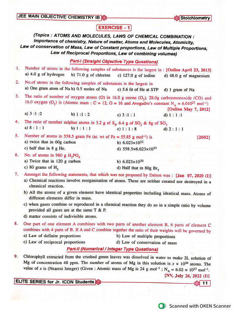 Stoichiometry Practice Questions | PDF