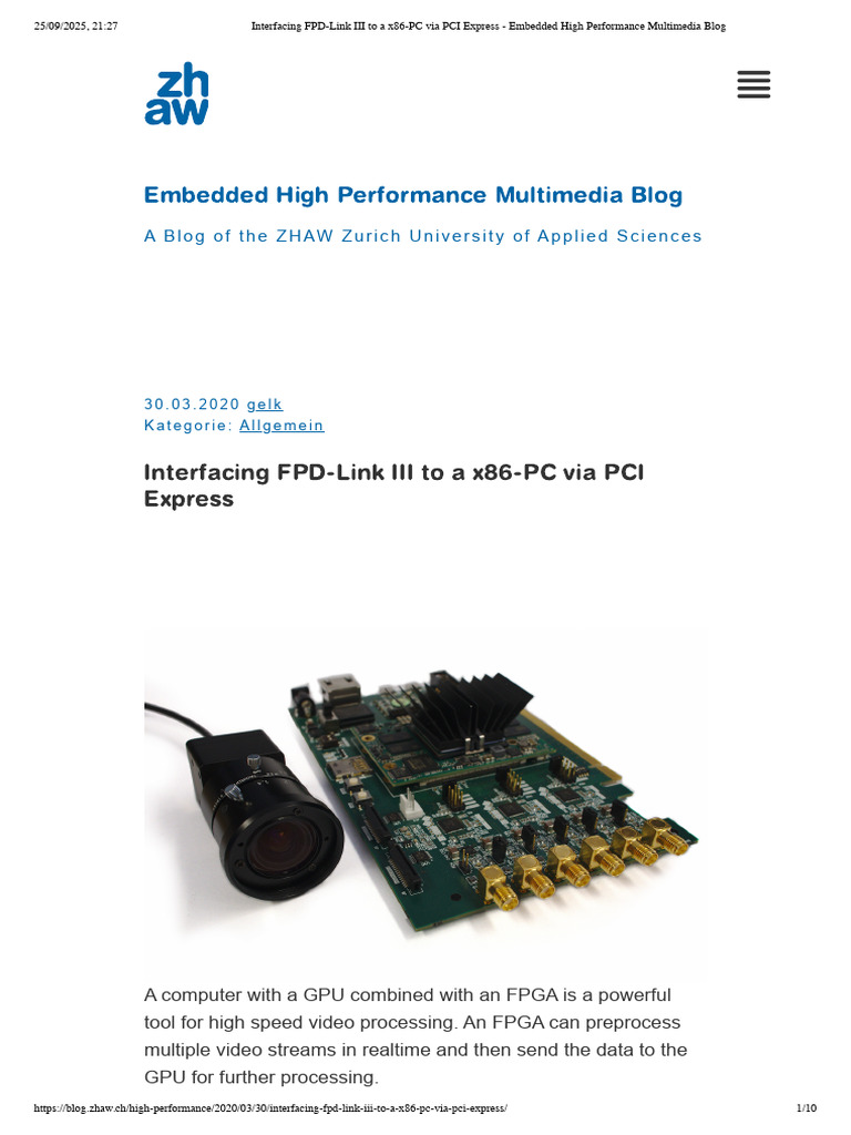 Interfacing FPD-Link III To A x86-PC Via PCI Express - Embedded High ...