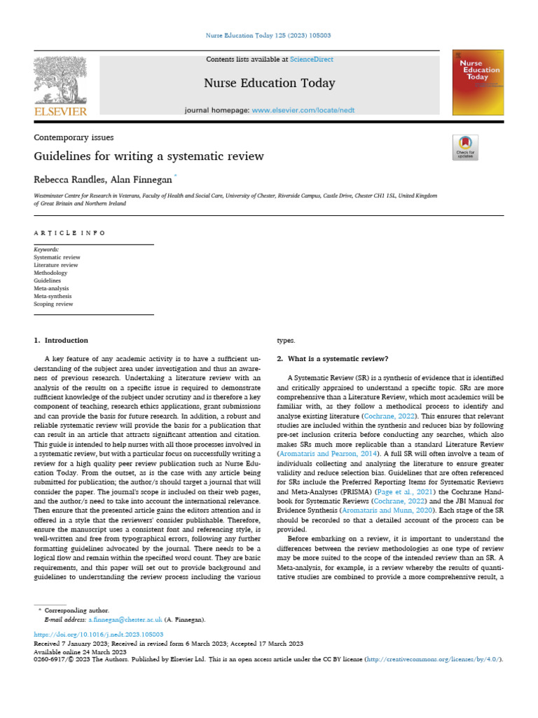 Guidelines for Writing Systematic Reviews | PDF | Systematic Review ...
