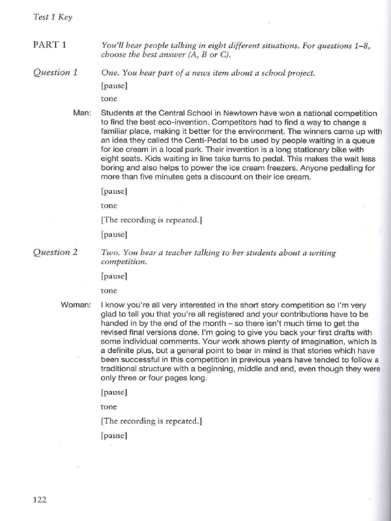 First For Schools 1 Script | PDF
