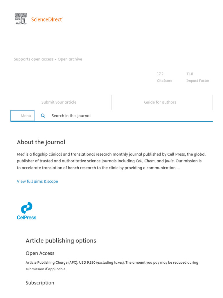 Med - Journal - ScienceDirect - Com by Elsevier | PDF