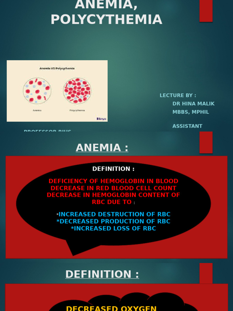 Anemia, Polycythemia Updated 24 | PDF