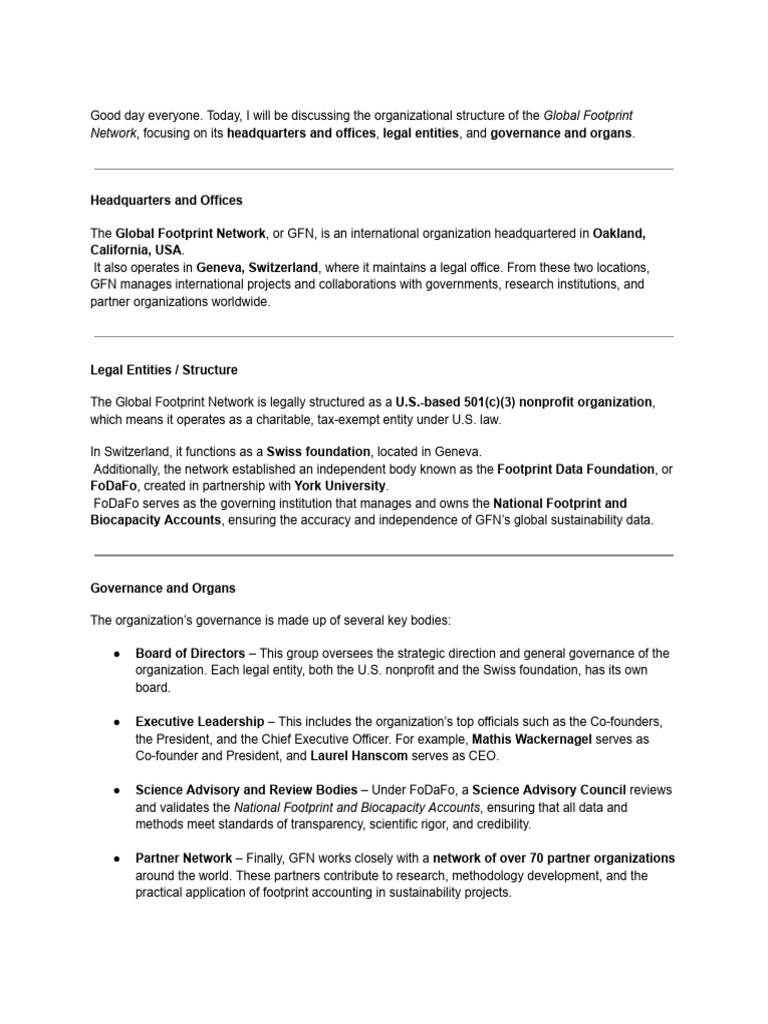 Global Footprint Network | PDF