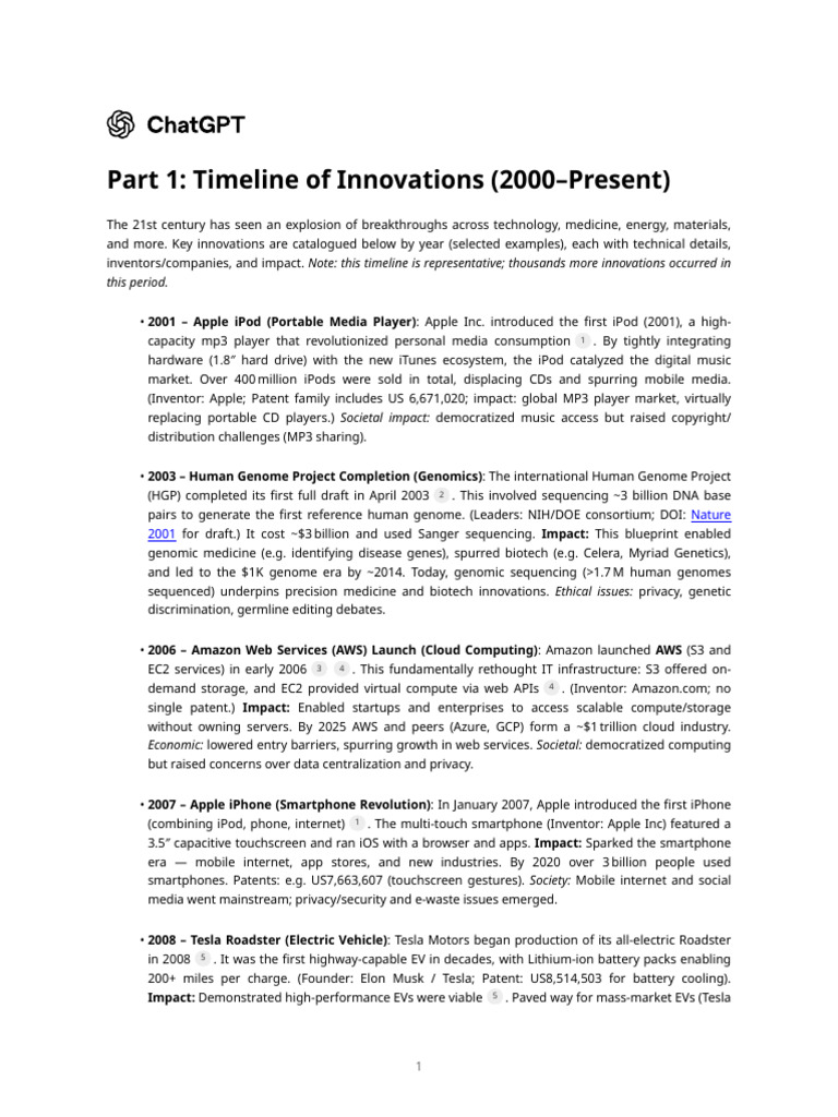 21st Century Inventions Timeline | PDF | Virtual Reality | Solar Power