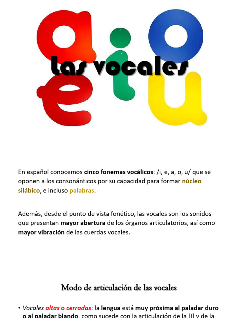 Tema 3. Las Vocales | PDF | Vocal | Lingüística