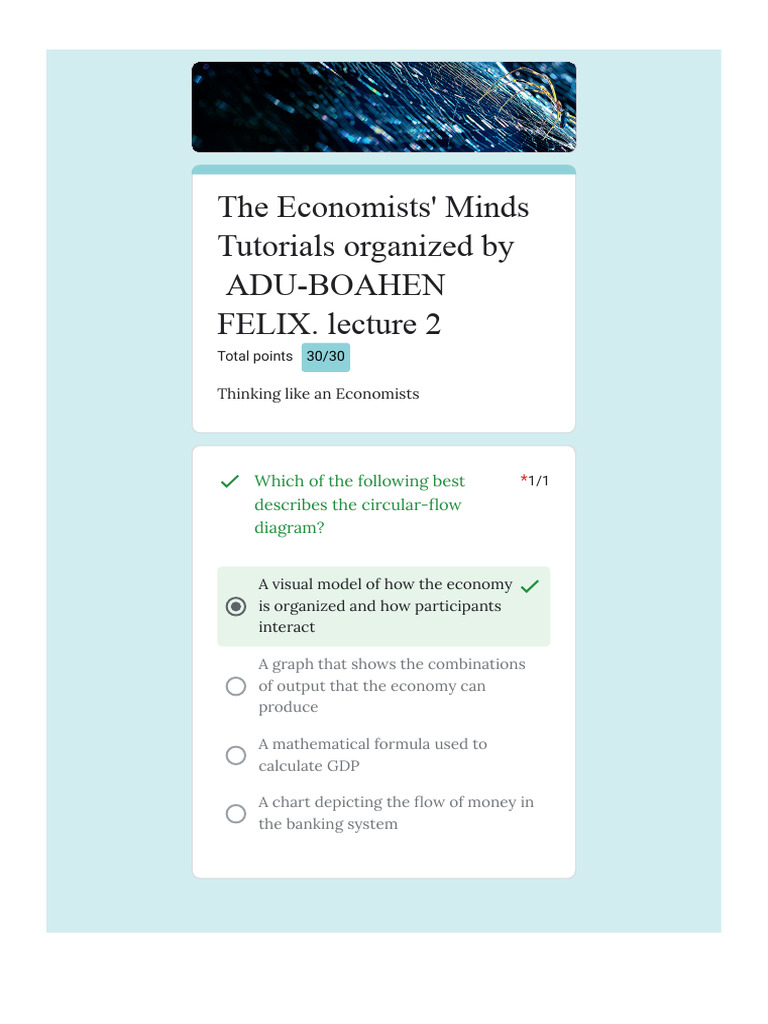 The Economists' Minds Tutorials Organized by ADU-BOAHEN FELIX. Lecture ...