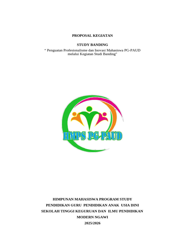 Proposal Kegiatan Study Banding-1 | PDF